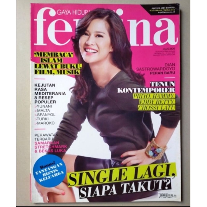 Jual Majalah Femina 21 Juli 2012 - Cover Dian Sastro / Dian Sastrowardoyo | Shopee Indonesia