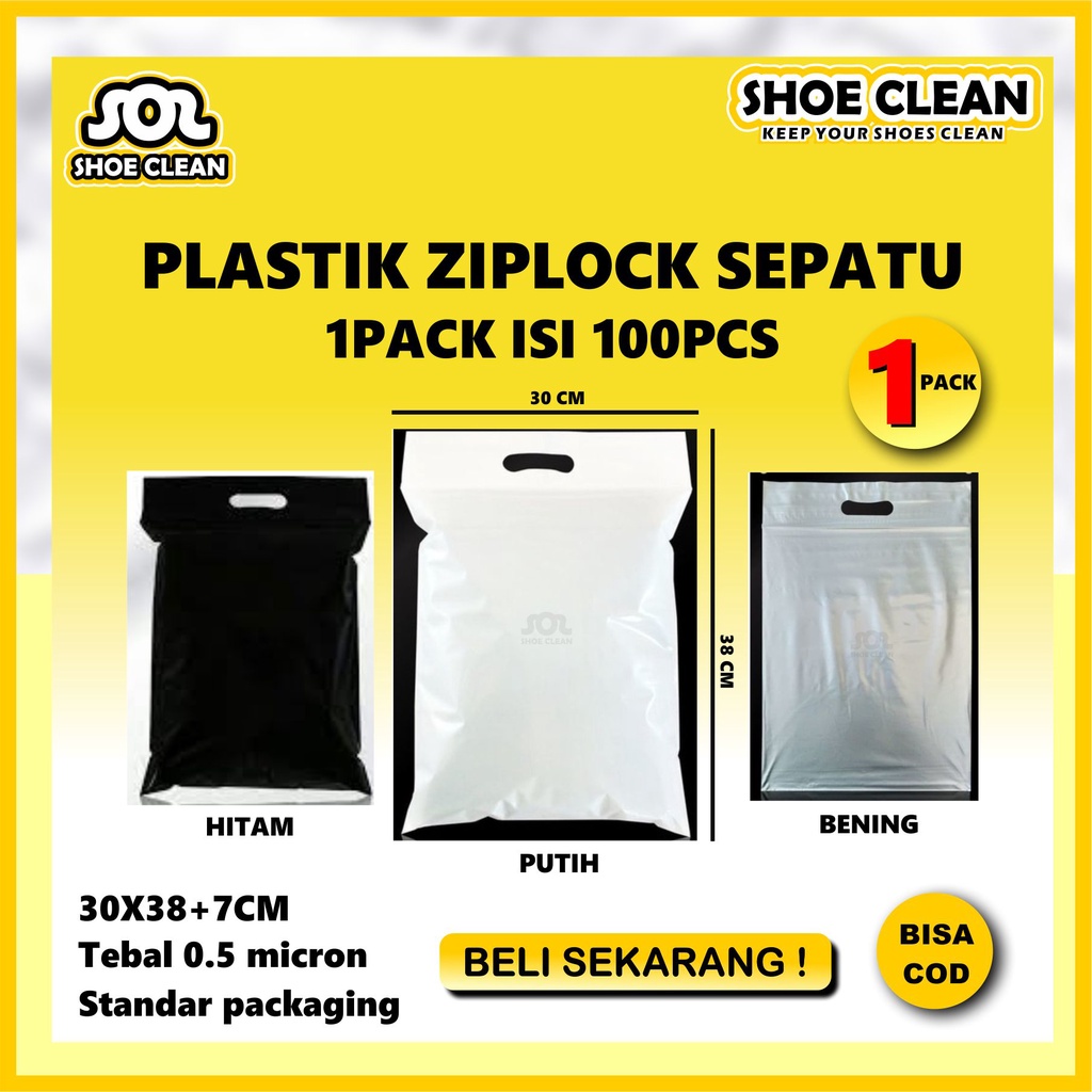 Jual PLASTIK PACKING SEPATU ISI 100PCS POLOS | PLASTIK LAUNDRY SEPATU ...
