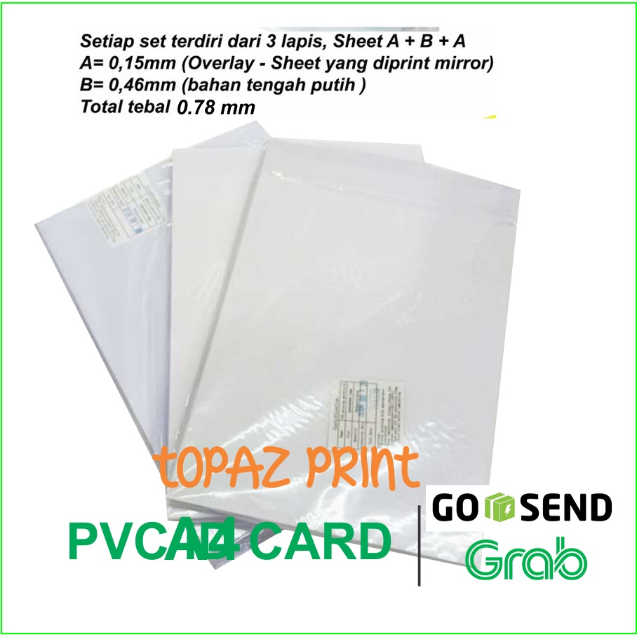 Jual Kertas Pvc Bahan ID Card Instan A4 isi 5 set (50 id Card) | Shopee ...