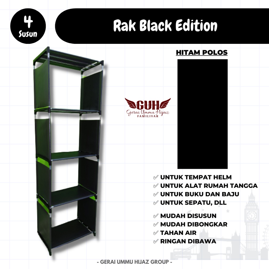 Jual BLACK EDITION - Rak Helm Tempat Helm Rak Helem LEBIH BESAR & KUAT ...