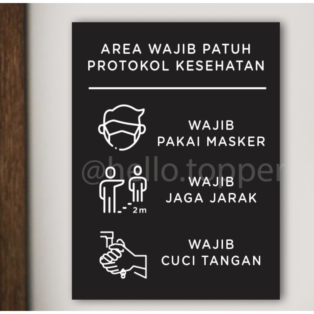 Jual Sign Area Wajib Patuh Protokol Kesehatan | Sign Akrilik Label ...