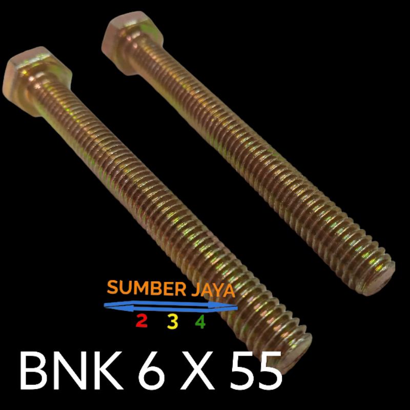 Jual BAUT MUR 6 X 55 KUNING BMK PER 10PCS | Shopee Indonesia