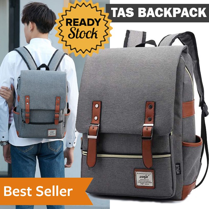 Jual Tas Ransel Pria Canvas Retro Wenz Backpack Bag Tas Gendong Laptop ...