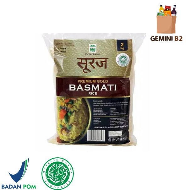 Jual Dua Tani Beras Basmati Premium Gold Rice 2kg HALAL Indonesia ...