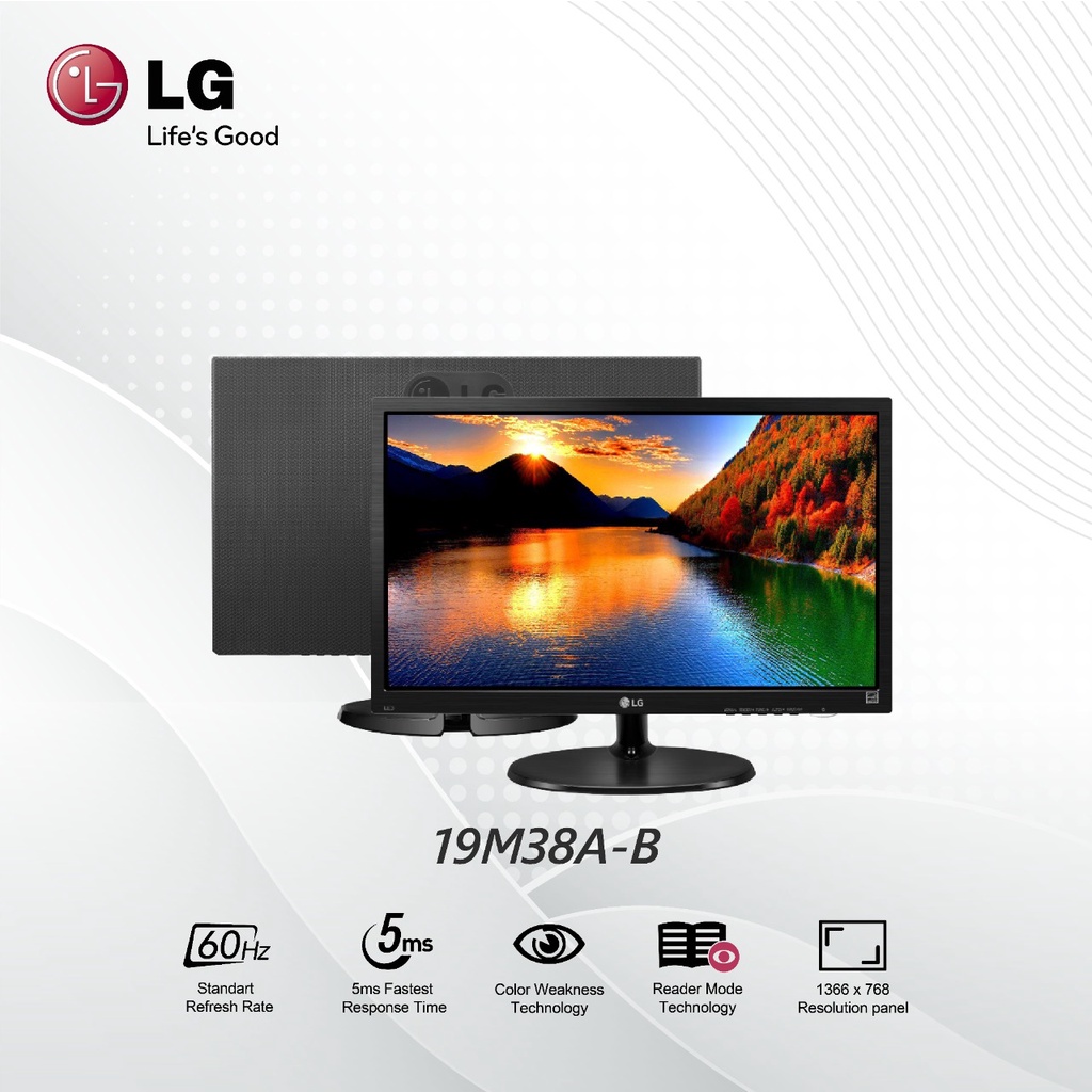 Jual MONITOR LED LG 19" 19M38A-B DISPLAY FULL HD 60Hz | Shopee Indonesia