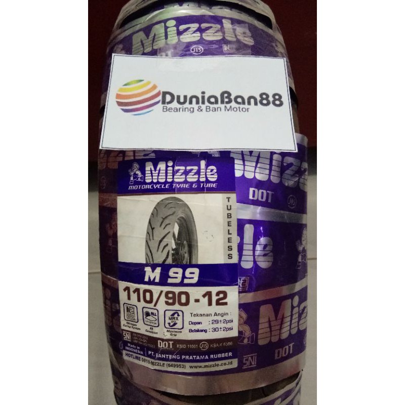 Jual Ban Motor MIZZLE M99 110 90 Ring 12 Tubeless / scoopy . fino dll ...