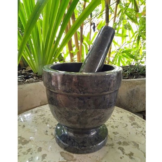 Lumpang Alu Batu Asli Marmer Marble Stone Mortar Pestle Tumbukan Tumbuk ...