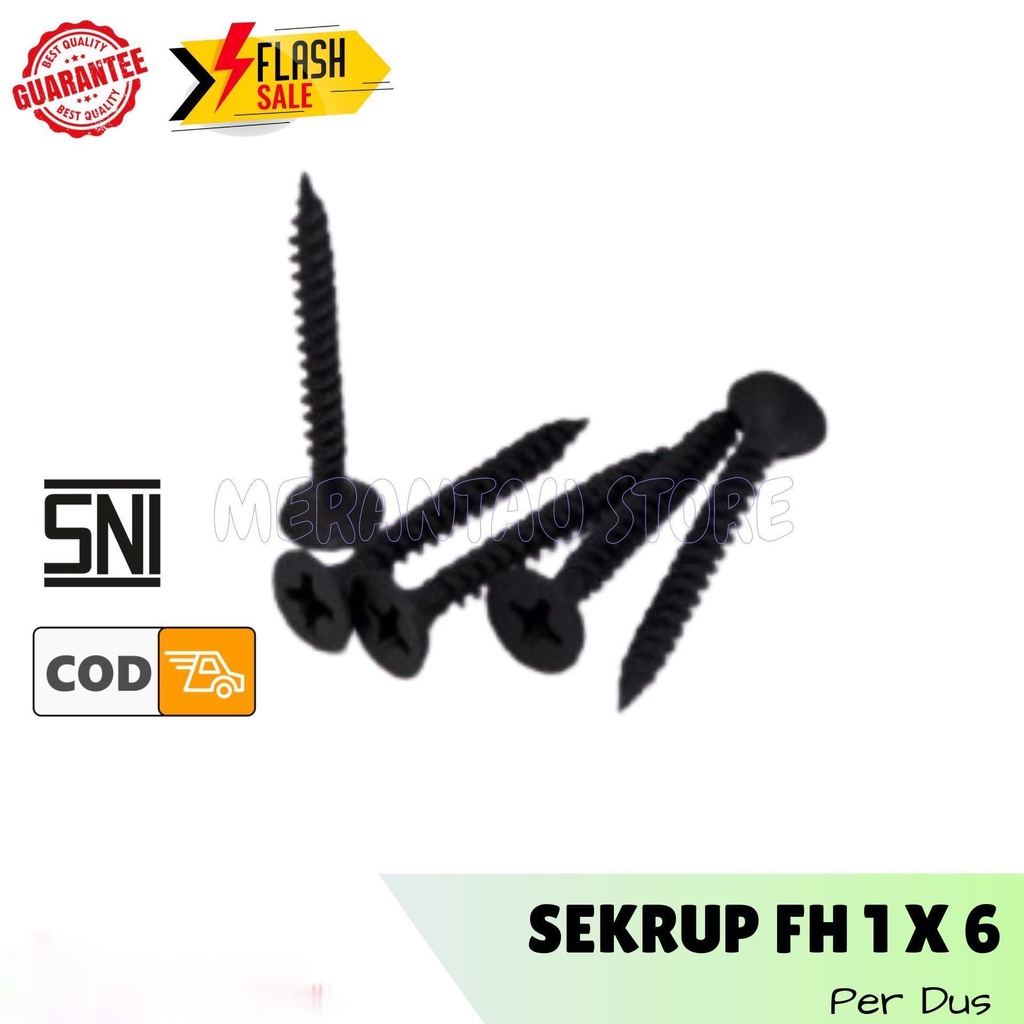 Jual Sekrup Tembok 3 cm FH Flat Head Variasi Min Plus Per Dus Gypsum ...