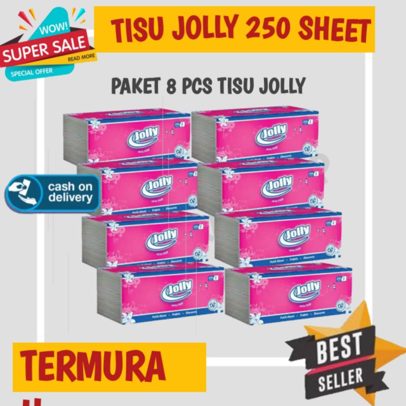 Jual paketan 8 pcs tisu jolly 250 sheet murah | Shopee Indonesia