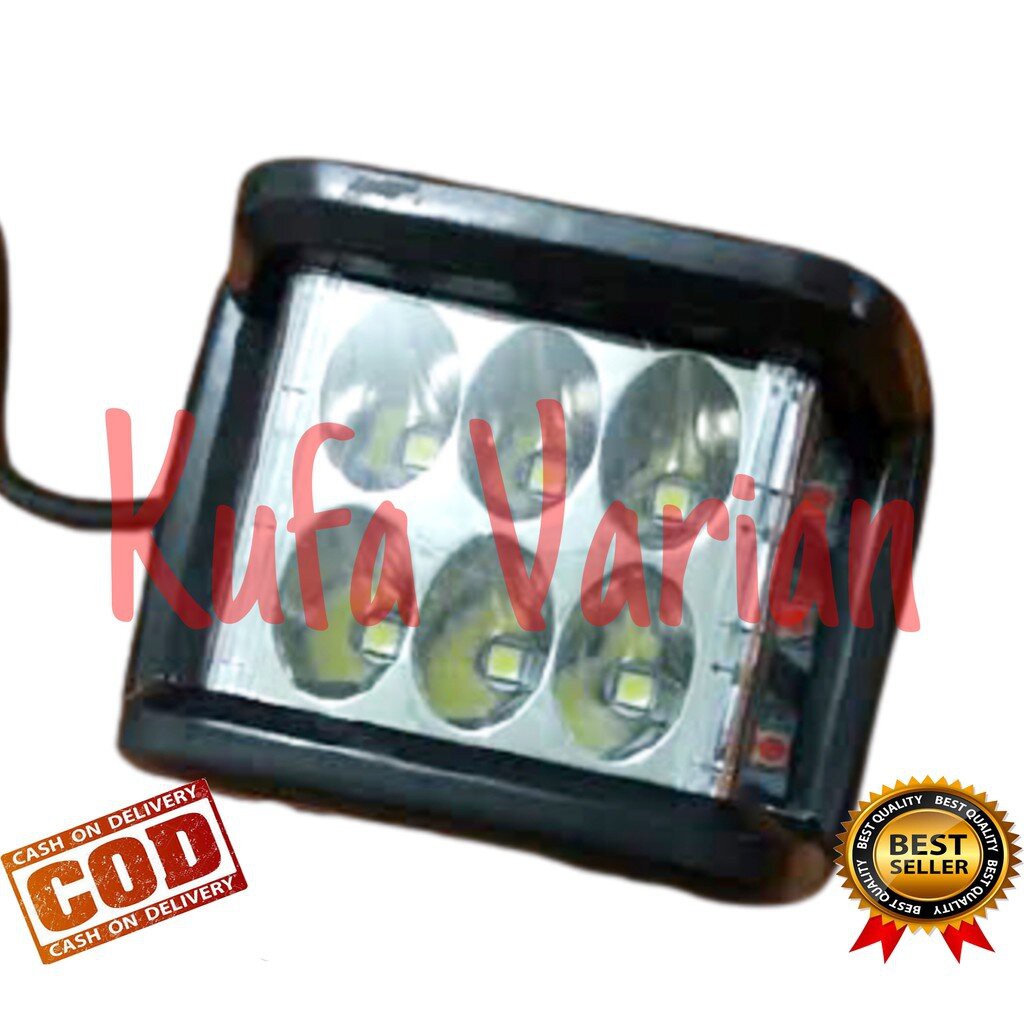 Jual Lampu Tembak Sorot LED 6 titik mata + 6 titik mata blitz flash kedap kedip BLITZ 4353 motor ...