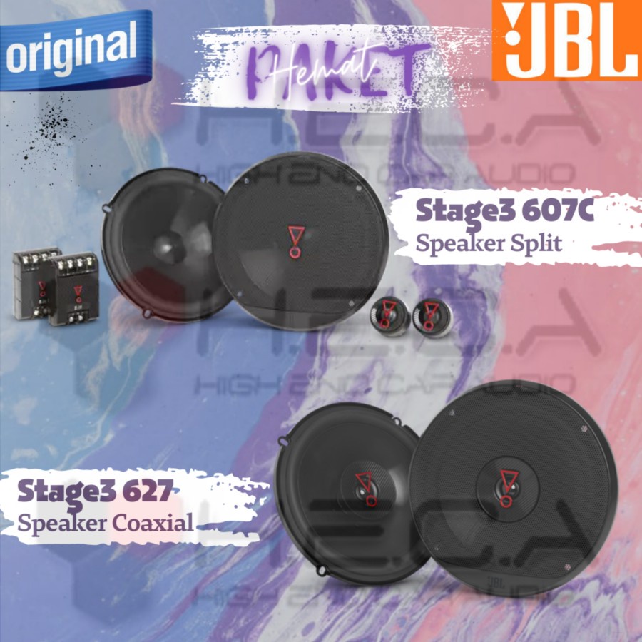 Jual Paket Speaker Split JBL Stage3 607C + Coaxial JBL Stage3 627 Audio Set | Shopee Indonesia