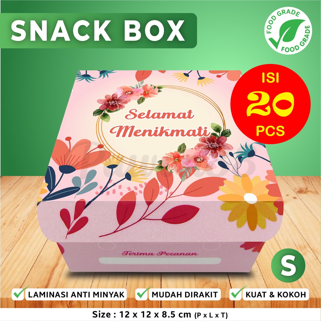 Jual Dus Snack - Snack Box - Kotak Snack - Kue Bolu - SMT- S (20 pcs ...