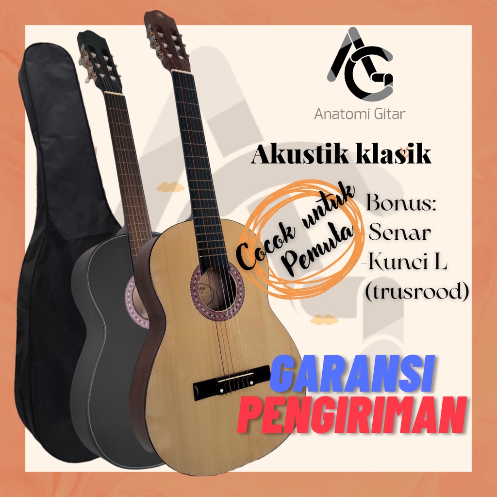 Jual Gitar Akustik Klasik Tanam Besi Murah Warna Natural Dan Hitam ...