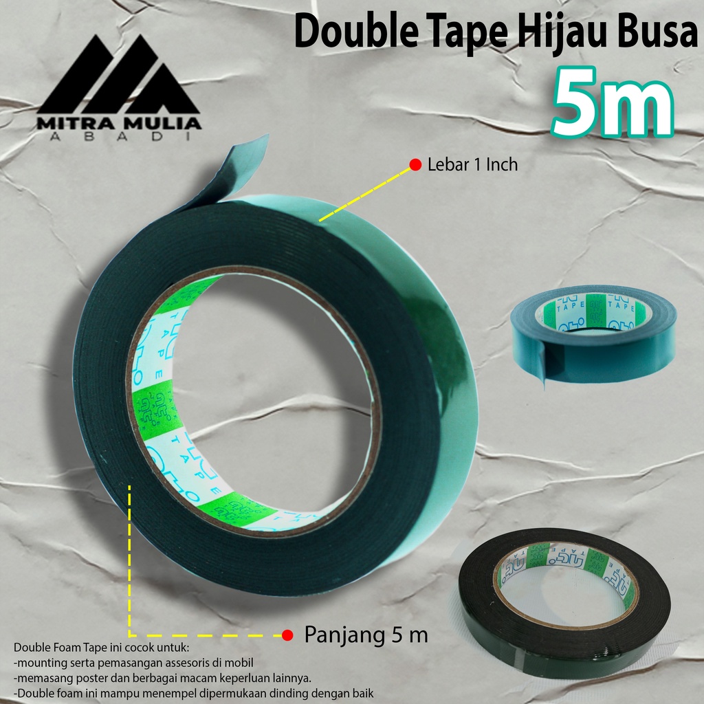 Jual Perekat Lem-Double Tape Hijau Busa l 1 Inch x 5 Meter Foam ... Jual Perekat Lem-Double Tape Hijau Busa l 1 Inch x 5 Meter Foam ...