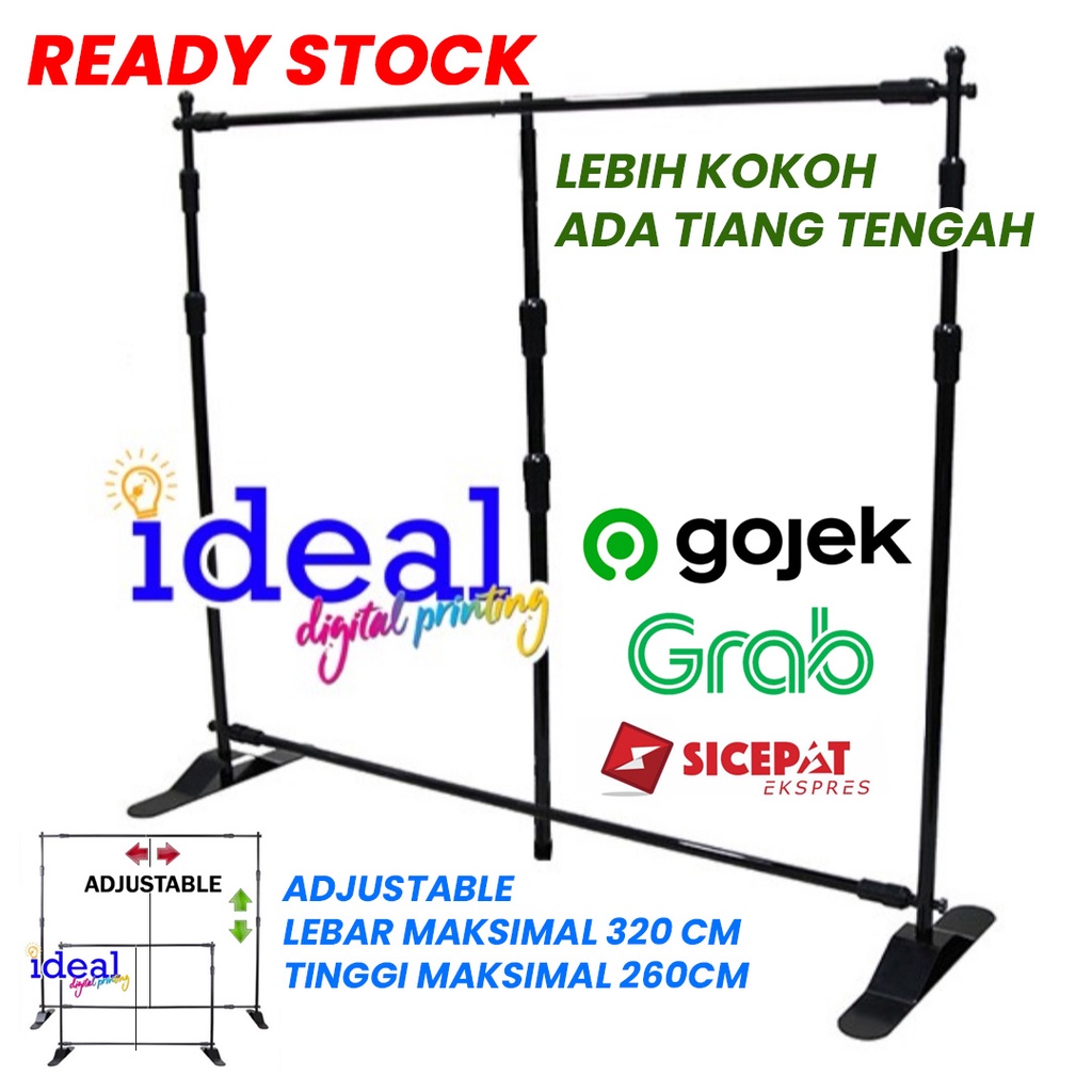 Jual Jumbo Banner - Giant Banner - Backwall Tiang Backdrop adjustable ...