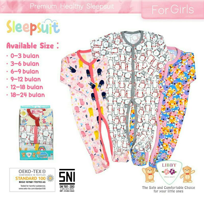Jual LIBBY Sleepsuit Premium bayi (Girl) | Shopee Indonesia