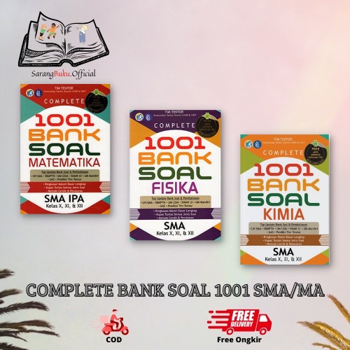 Jual AG - Buku COMPLETE 1001 BANK SOAL MATEMATIKA, KIMIA, & FISIKA SMA / MA X, XI, & XII ...