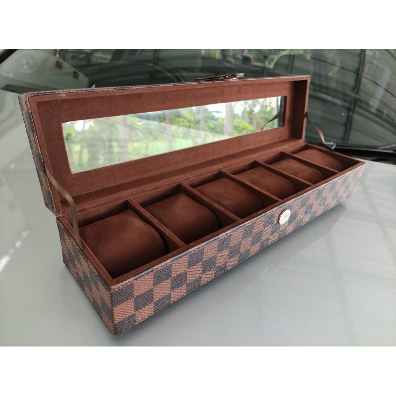 Jual BOX JAM TANGAN KOTAK JAM BIG SIZE KOTAK COKLAT | Shopee Indonesia