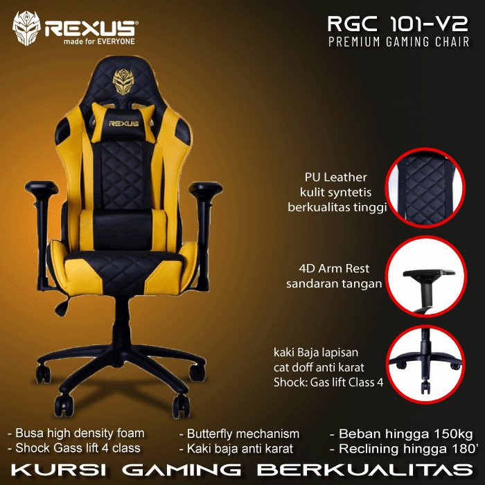 Jual KURSI GAMING CHAIR KURSI GAMER BANGKU GAMING YOUTUBER GAMERS ...