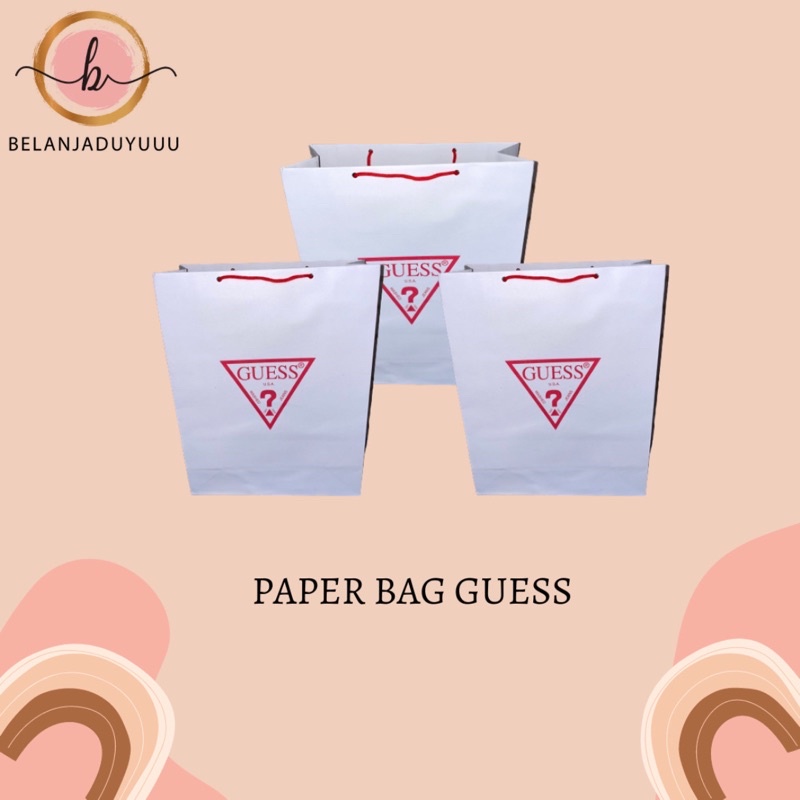Jual Paper Bag Guess Putih ( Ready Stock Jakarta ) | Shopee Indonesia