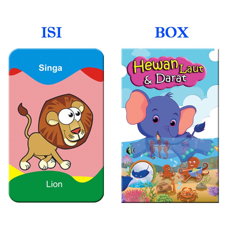 Jual FLASH CARD ANAK - Belajar Sambil Bermain Mengenal HEWAN LAUT DAN ...