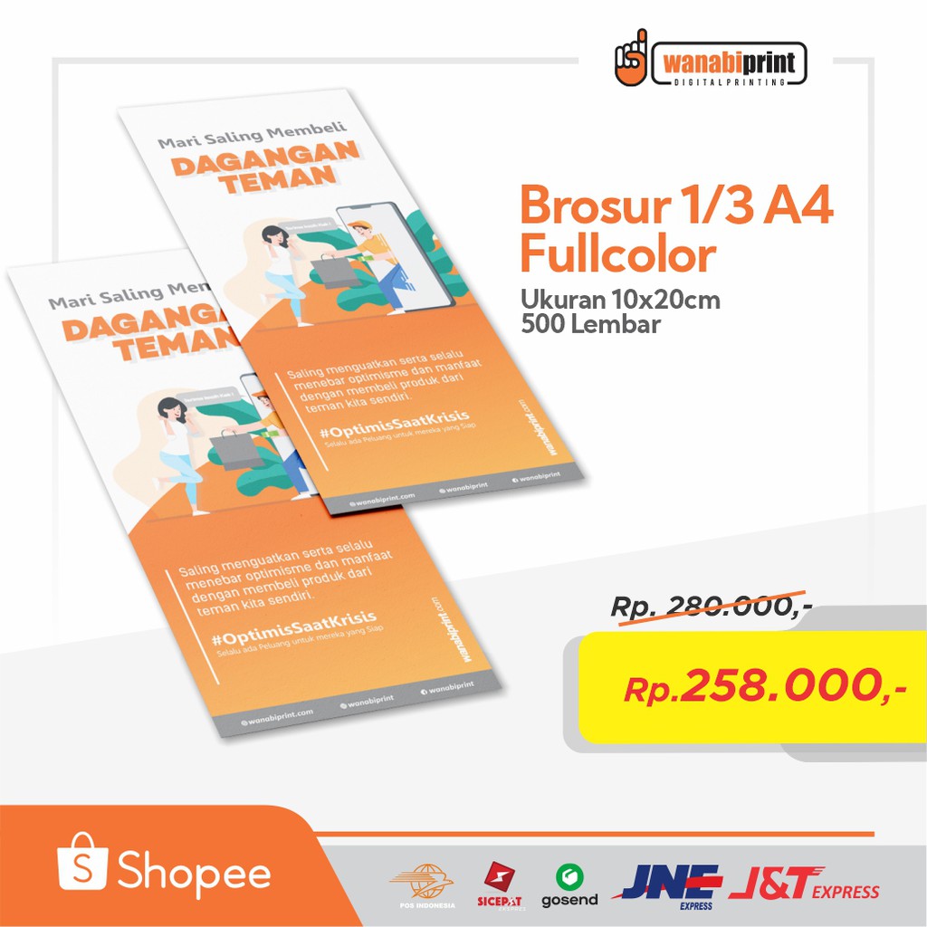 Jual Cetak Brosur Leaflet Flayer Custom Promosi Kertas Art Paper 1/3 A4 ...
