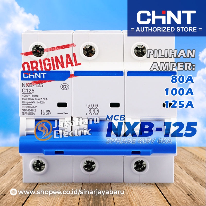 Jual MCB Chint NXB-125 NXB125 3P 80A 100A 125A | Shopee Indonesia
