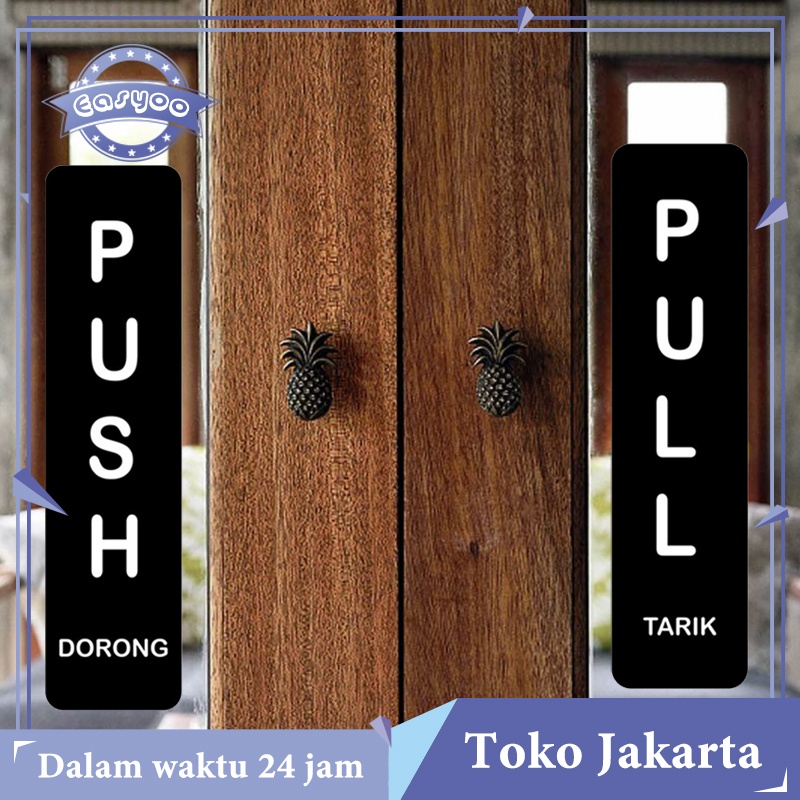 Jual 1 Sepasang Sign Dorong Tarik Akrilik Stiker Pull Push Door Papan ...