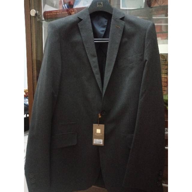 Jual Slim Fit Men Suit & Pants WOOD Black / Jas & Celana Pria Slim Fit ...