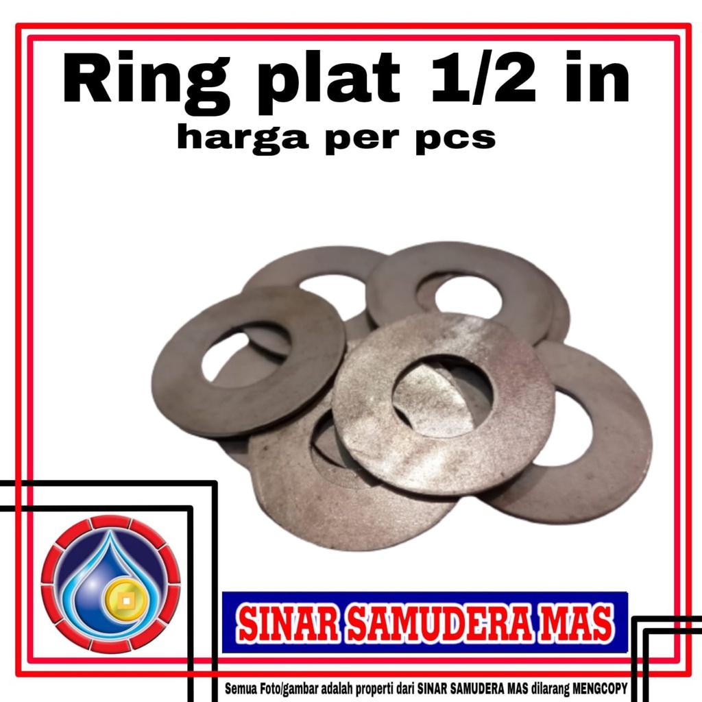Jual RING PLAT BAUT 1/2 INC tipis - Ring baut kunci19 -Ring Plat Washer ...