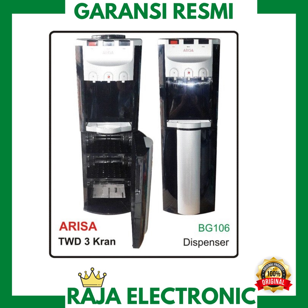 Jual Dispenser Arisa TWD 3 Keran Panas Dingin Biasa Galon Atas | Shopee ...