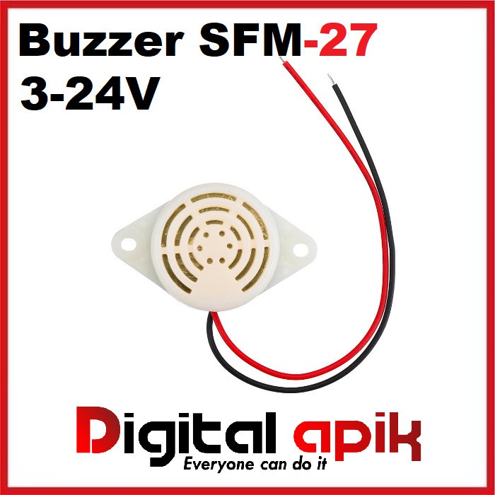 Jual Buzzer SFM-27 Aktif 3-24V 12V Piezo Beep Alarm Continous Putih ...