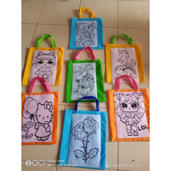 Jual Tas lukis anak/tas ulang tahun anak/tas lukis bingkisan | Shopee ...