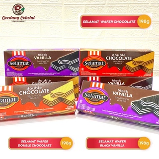 Jual Selamat Wafer Coklat Double Chocolate Black Vanilla 198 Gr 145 gr ...