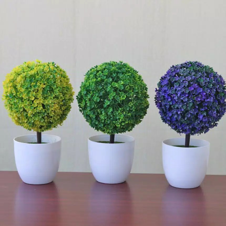 Jual Dekorasi Ornamen Tanaman Hias Bonsai Bulat Buatan Mini Topiary ...