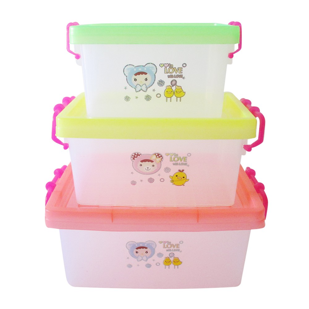 Jual Mitra Loka Container Box Kotak Penyimpanan Plastik Set 3 Pieces ...