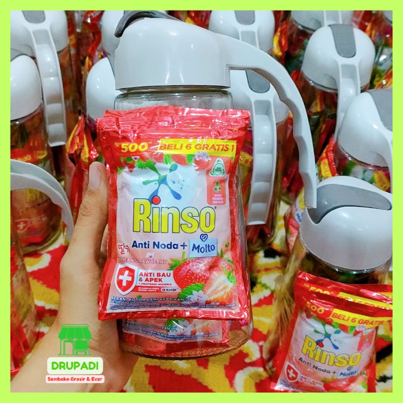 Jual Paket teko botol minyak aesthetic & rinso anti nota + molto 500 an ...