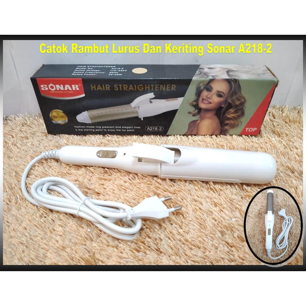 Jual Catok Rambut Lurus Dan Keriting Sonar A218-2/Catokan Rambut 2 in 1 ...