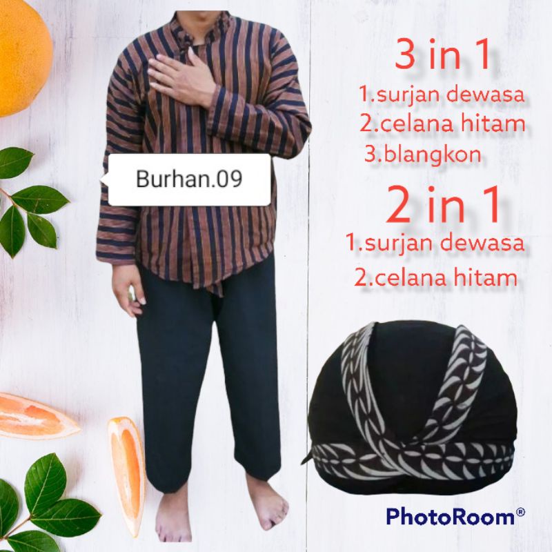 Jual SETELAN SURJAN DEWASA/SURJAN LURIK/BAJU ADAT JAWA | Shopee Indonesia
