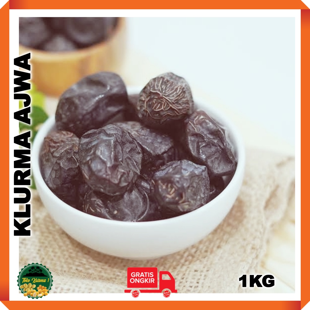 Jual kurma ajwa / najwa/ kurma nabi jumbo 1kg (kemasan box mika) | Shopee Indonesia