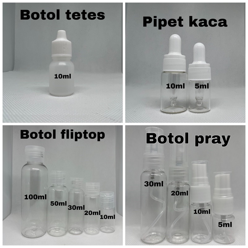 Jual Botol tetes 10ml / botol fliptop 10ml 20ml 30ml 50ml 100ml / botol ...