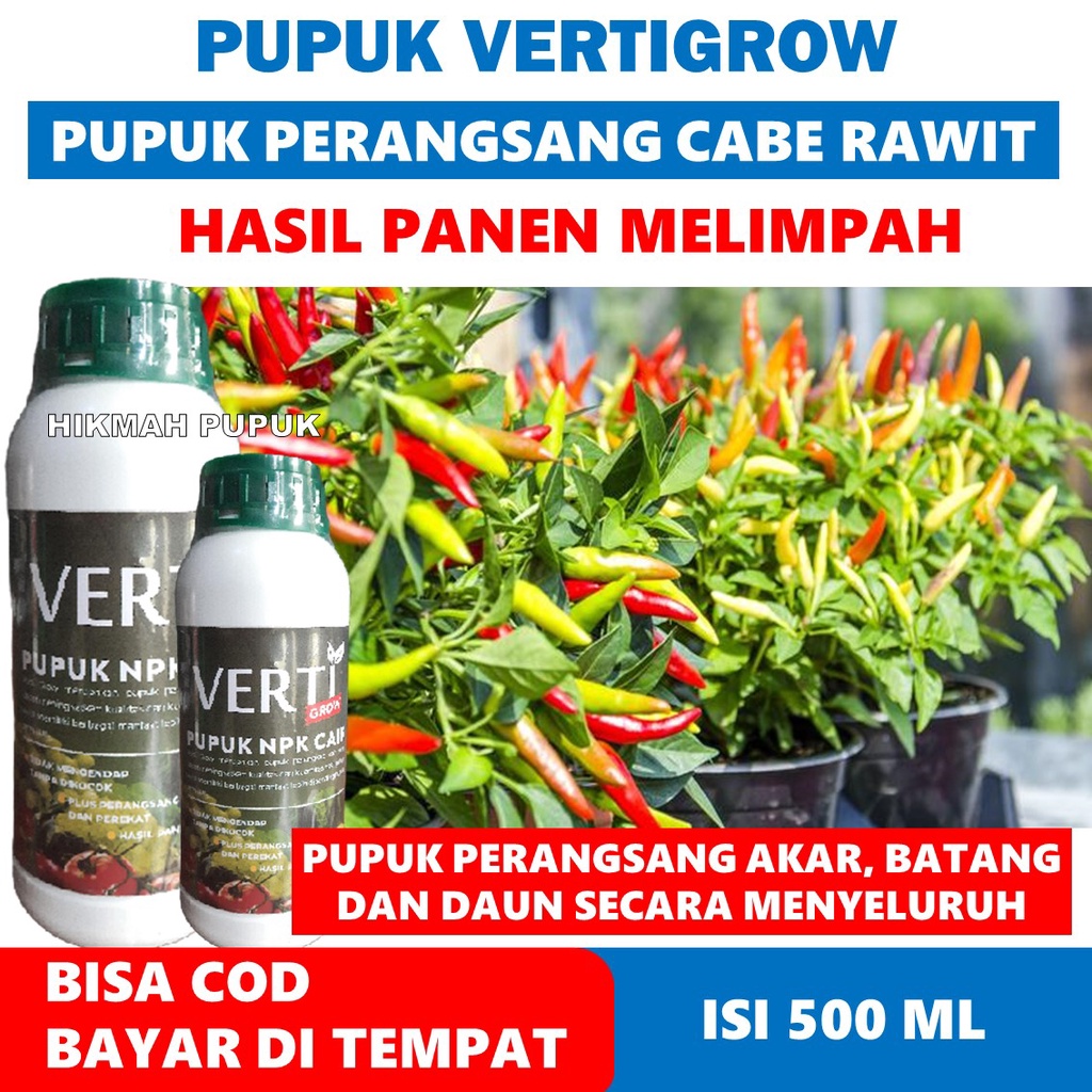 Jual (BAYAR DIRUMAH) OBAT PELEBAT CABE RAWIT PUPUK VERTIGROW UNTUK CABE RAWIT SETAN SUPER PEDAS ...