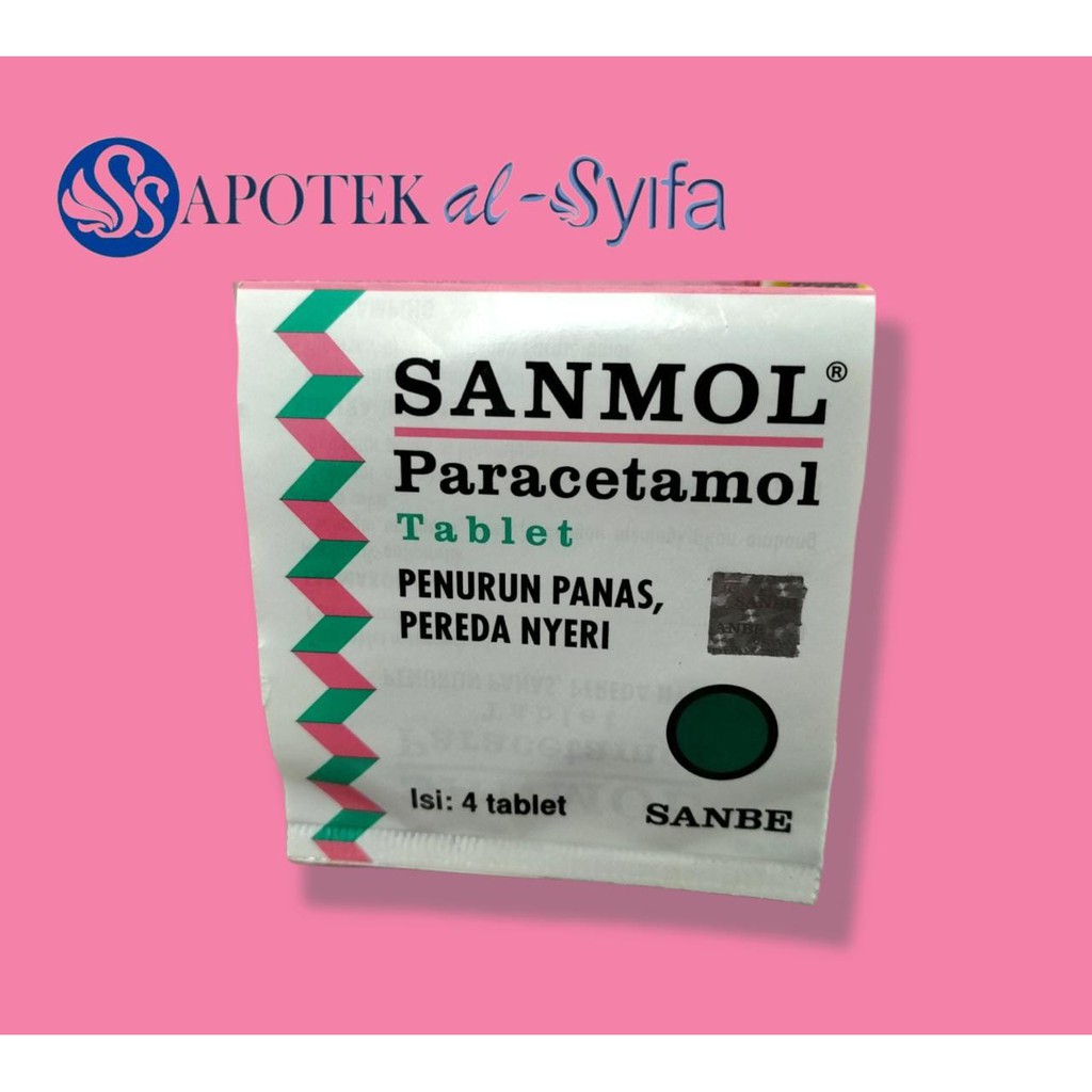 Jual Sanmol Paracetamol Penurun Panas/Pereda Nyeri 1 keping isi 4 ...
