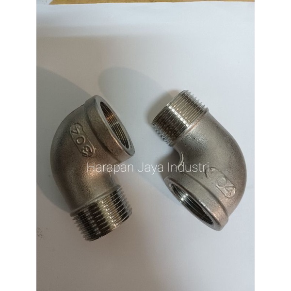 Jual Street Elbow Drat Luar Dalam Stainless 304 1/2" Inch | Shopee Indonesia