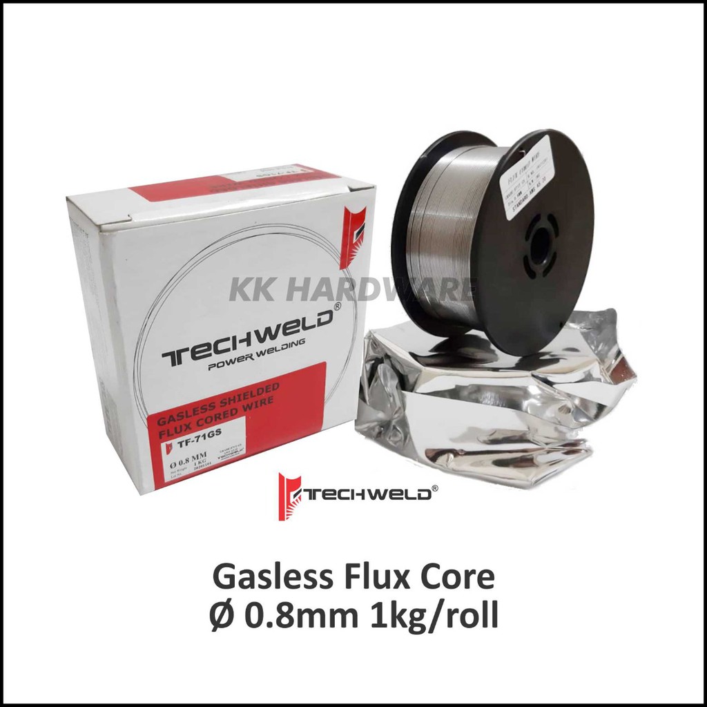 Jual Kawat Las Flux Cored Gasless Wire Techweld 0.8mm 1.0mm 1 kg Las/Welding Core Tanpa Gas Co ...