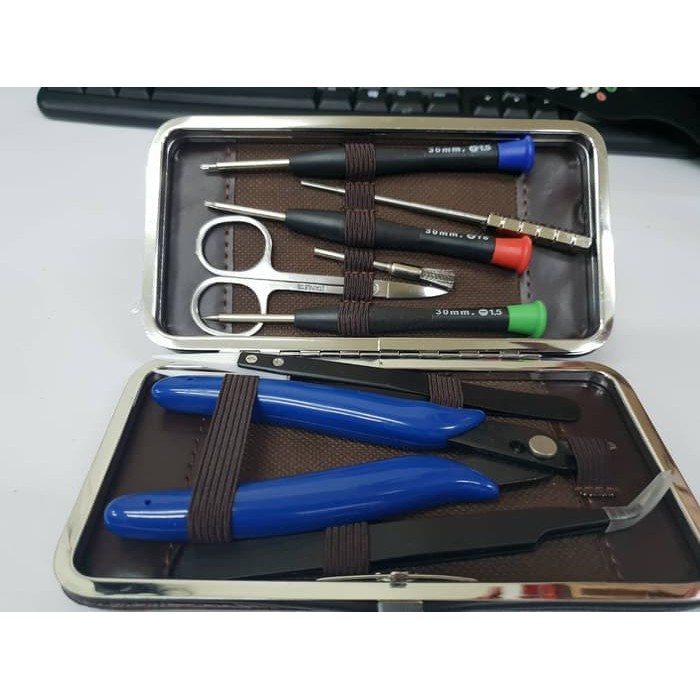 Jual Vapeswarm Tool Kit 9 in 1 - Coiling Tool Kit & Wicking Tool Kit ...