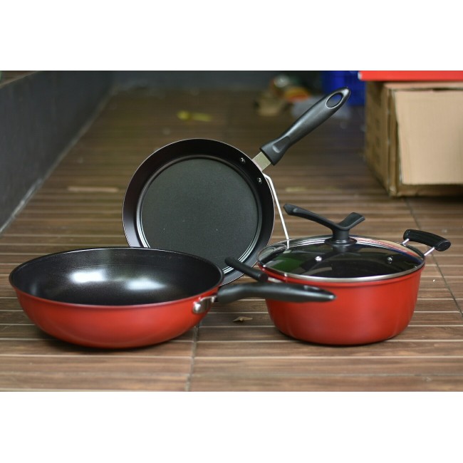 Jual Monaco Panci Teflon Set 3pcs Panci SET | Shopee Indonesia