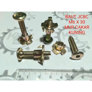 Jual BAUT JCBC M6 X 30 DAN MUR CAKAR KUNING / BAUT SPEAKER / MEBEL / DIPAN / KNOCKDOWN PANJANG 3 ...