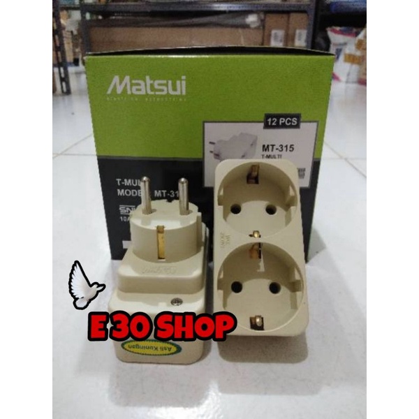 Jual Steker T Multi + Stop Kontak 2 Lubang Putih MATSUI - MT315 PTH ...