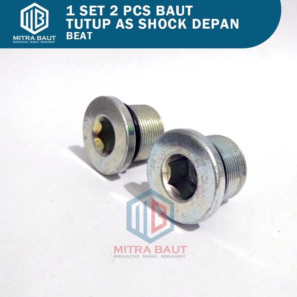 Jual [ 1 Set 2 Baut ] Baut Tutup As Shock Depan Beat + Oring/Karet ...